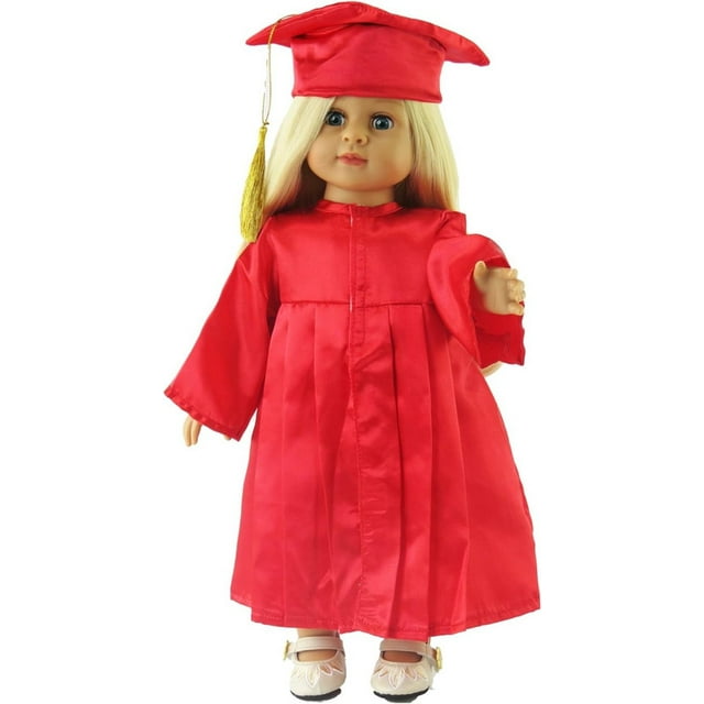 Handmade Red Graduation Cap, Gown, Diploma for 18-Inch Dolls | Quality ...