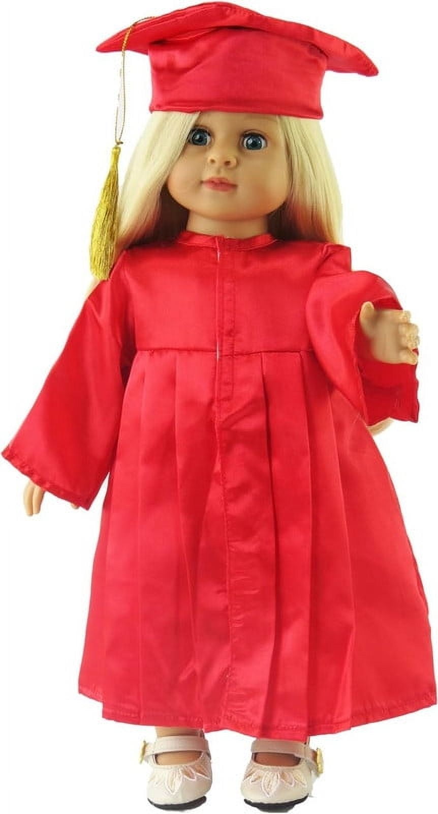 Handmade Red Graduation Cap, Gown, Diploma for 18-Inch Dolls | Quality ...