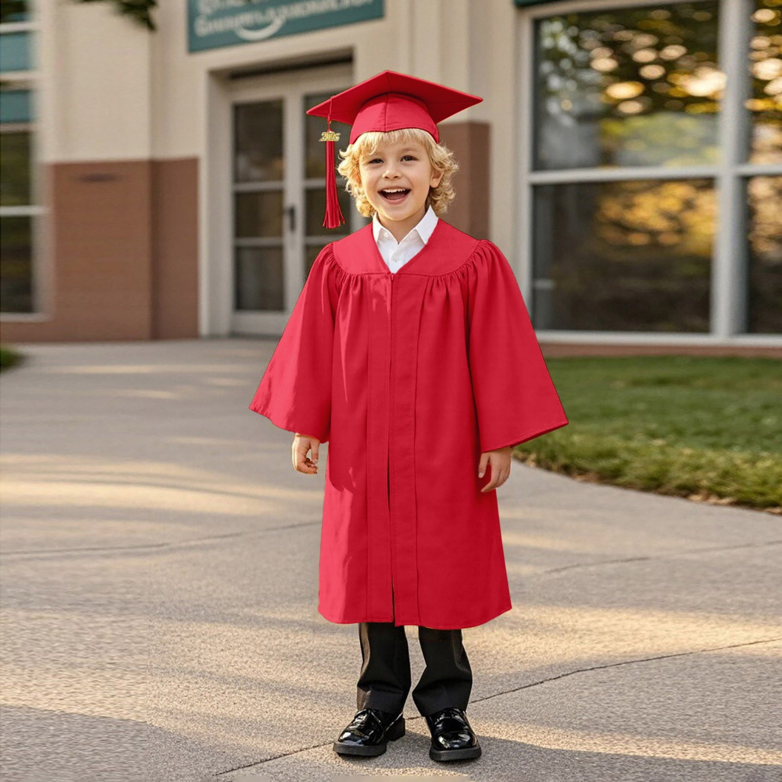 Red Graduation Decorations 2025 Two Piece Kids Judge Robe 27/M School ...