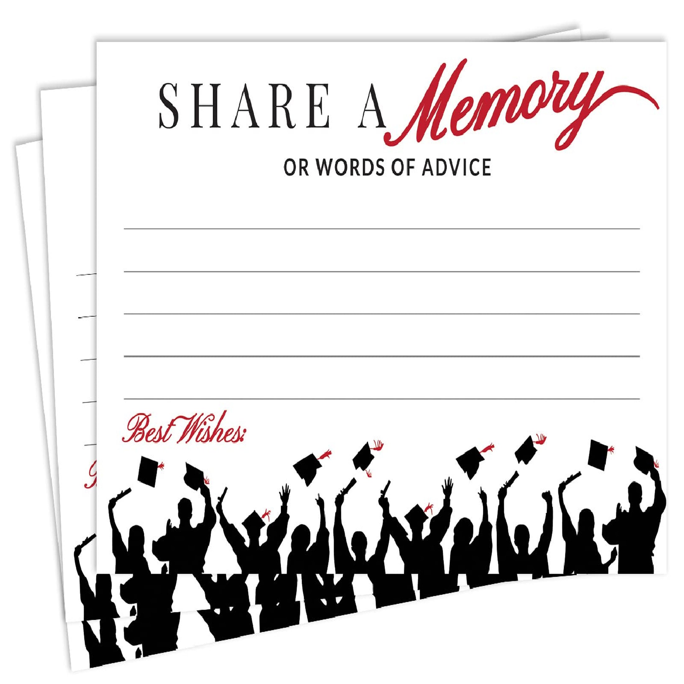 Red Graduation Memory Cards - Share Advice and Memories at Your Grad ...