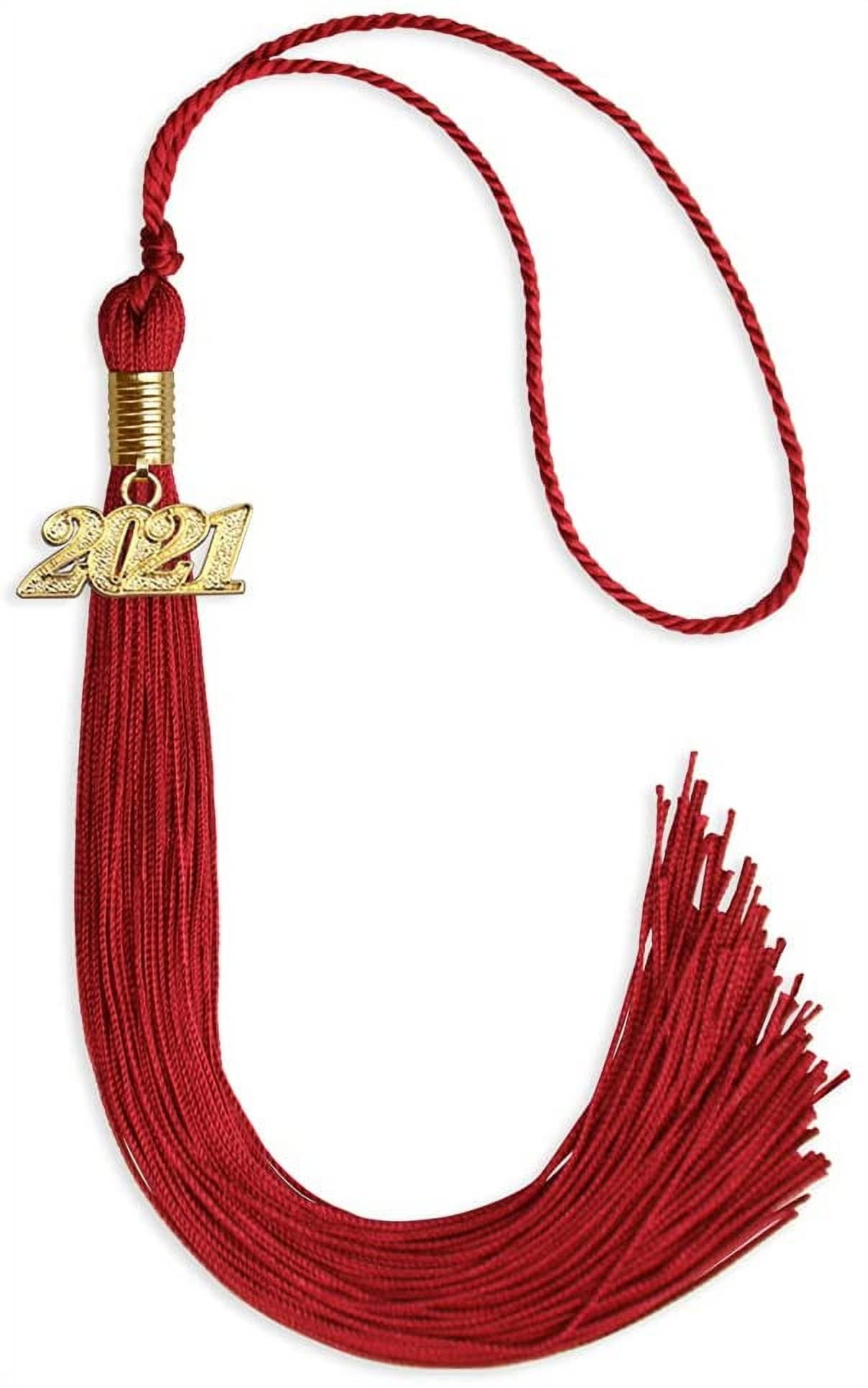 Endea Graduation Single Color Tassel with Gold Date Drop (Red, 2021 ...