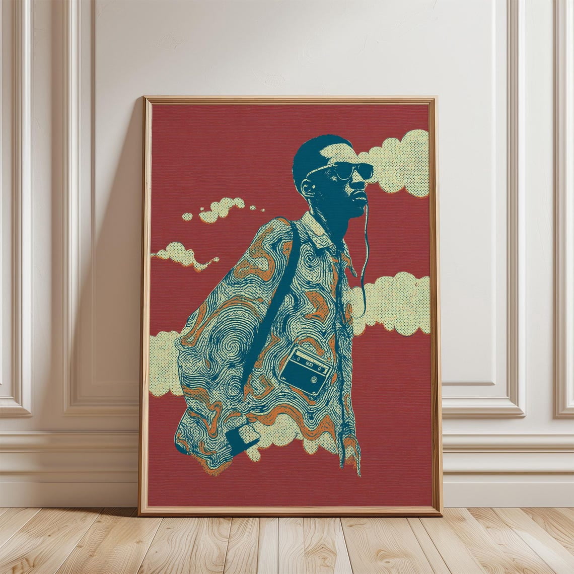 Red Graphic Cloud Portrait Poster, Stretched Canvas 8x10in - Walmart.com