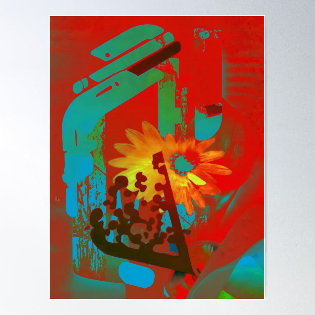 Red Graphic Poster Wall Art, Modern Wall Decor For Living Room Bedroom ...