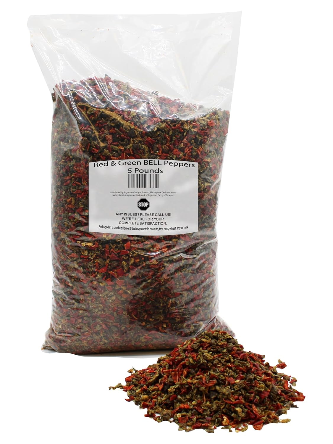 Red & Green BELL Peppers 5 Pounds Bulk Bag-Heat Sealed to Maintain ...