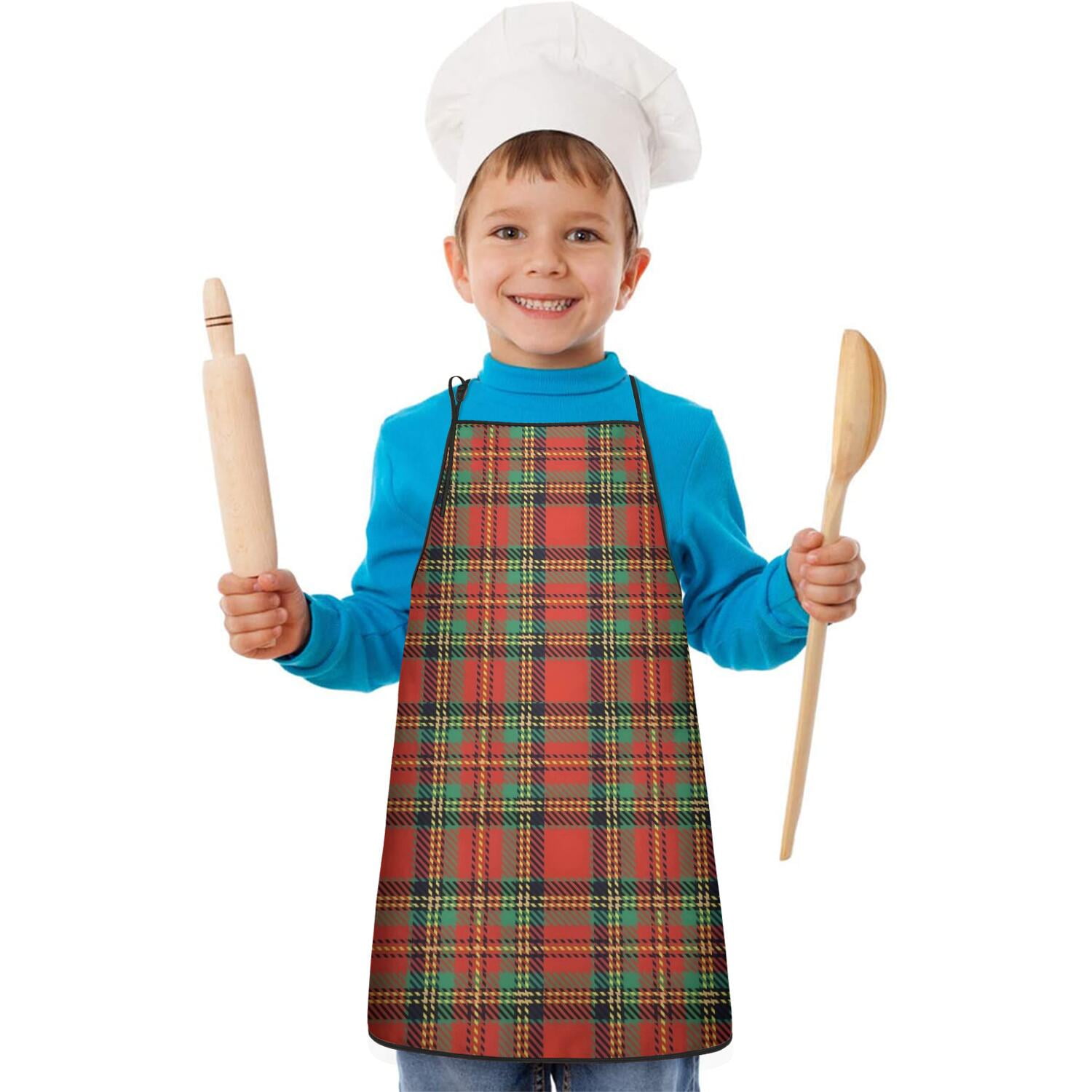 Red Green Checkerboard Checkered Pattern Kids Aprons for Girls and Boys ...