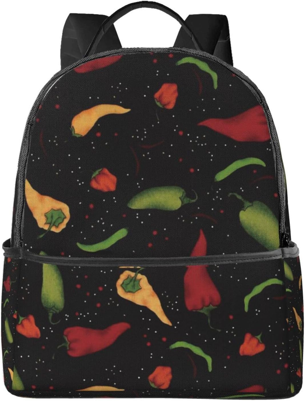Red Green Chili Pepper art Backpack Polyester Multipurpose Anti-Theft ...