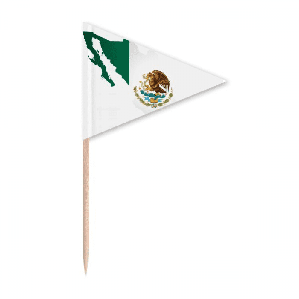 Red Green Mexico Map Emblem Eagle Eat Snake Toothpick Triangle Cupcake ...