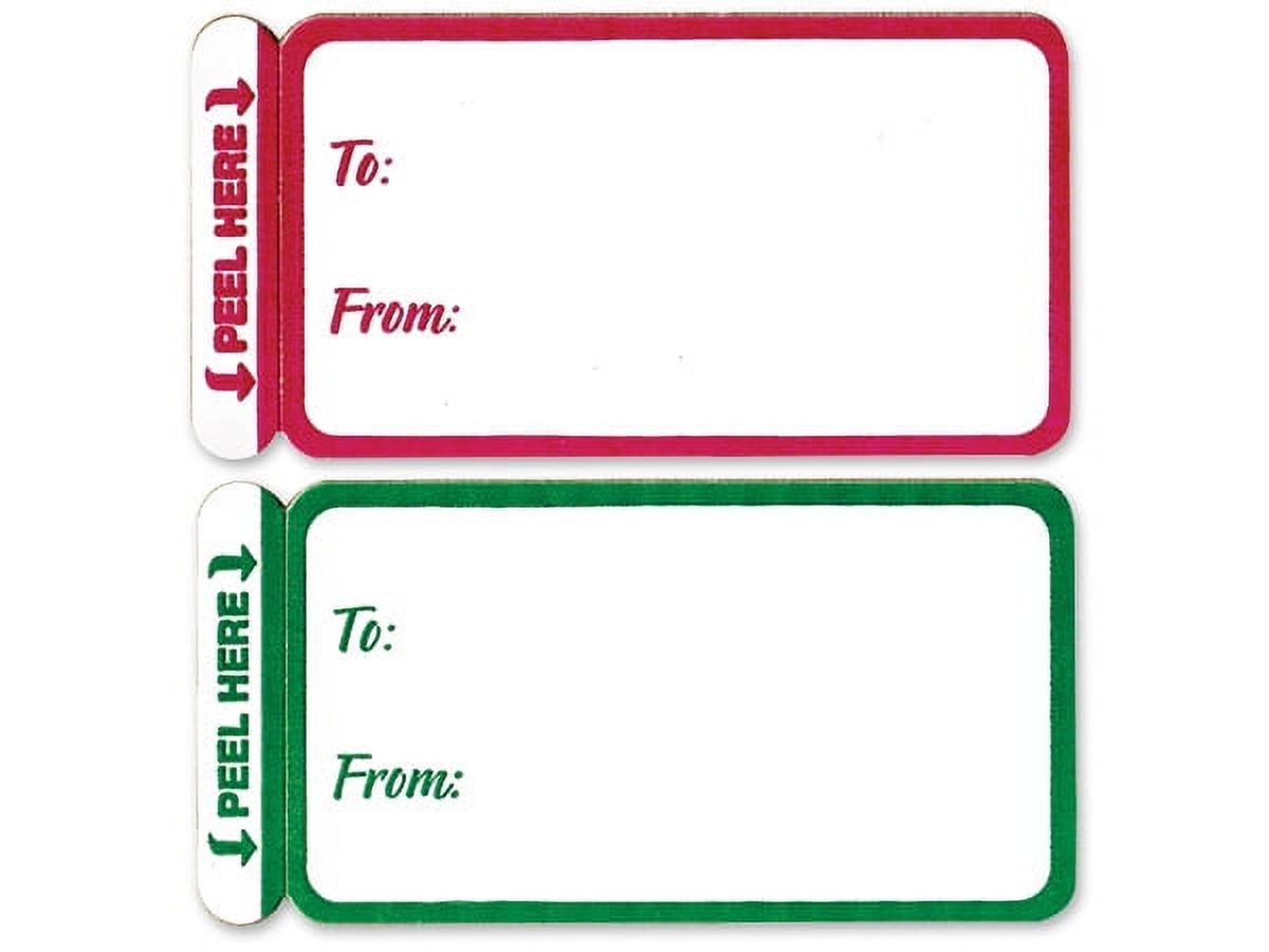 Red & Green Peel and Stick Gift Tag Labels - 100ct - Walmart.com
