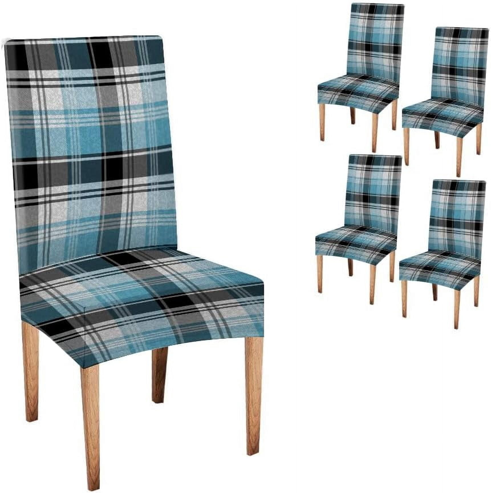 Red Green Plaid Chair Covers for Dining Room Set of 4,Tartan Plaid ...