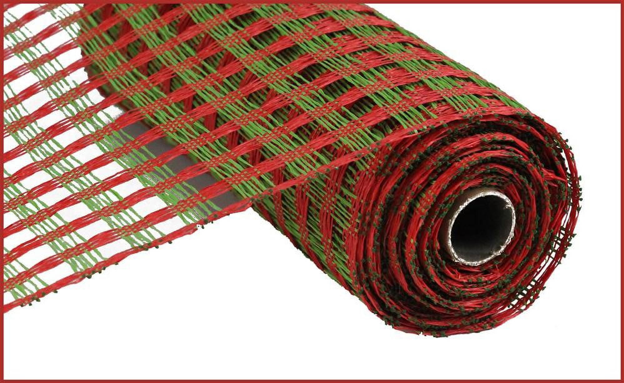 Red Green Plaid Deco Mesh - 10" x 10 Yards, Christmas Wreath Maker ...
