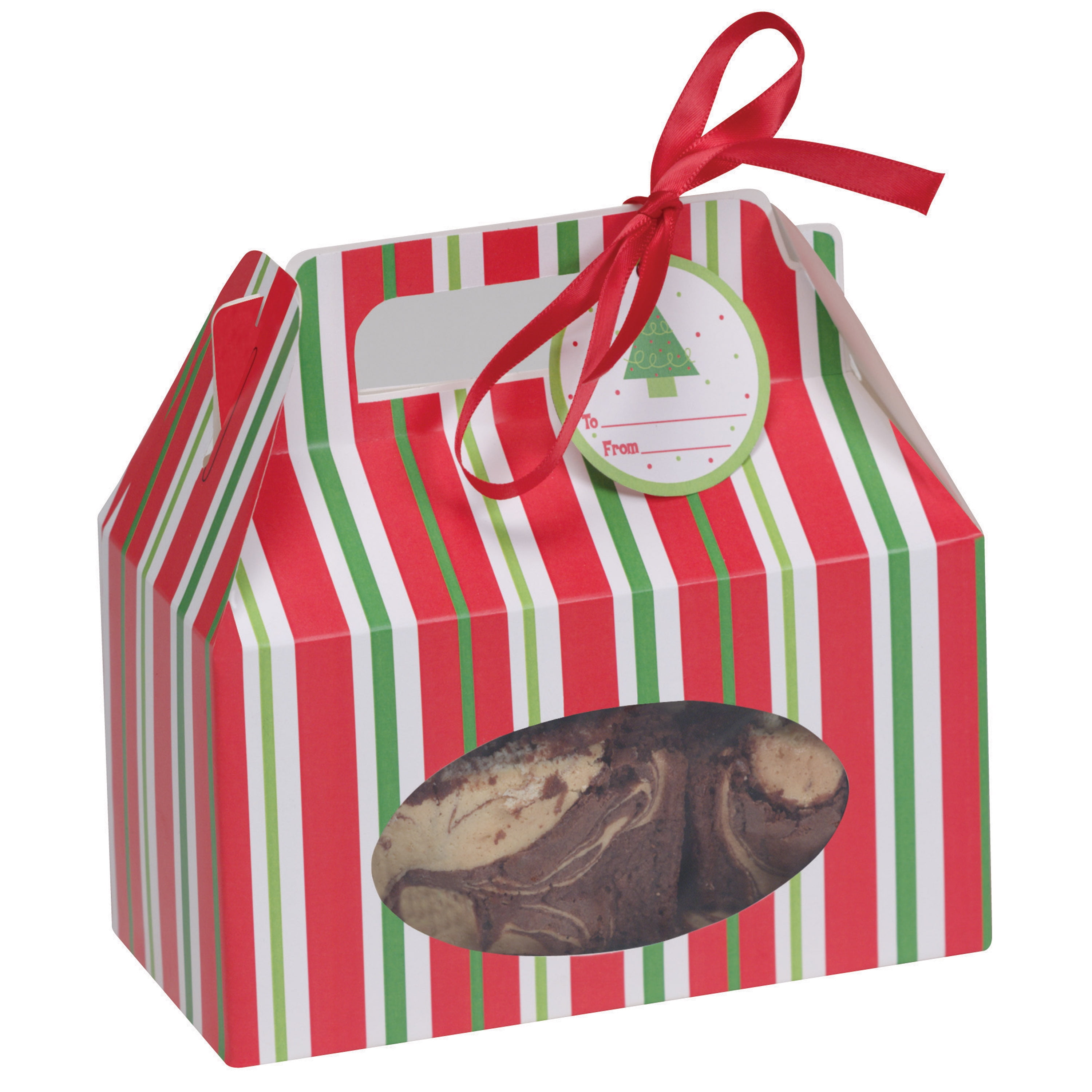 Red & Green Striped Cookie Box, 4 pack - Walmart.com