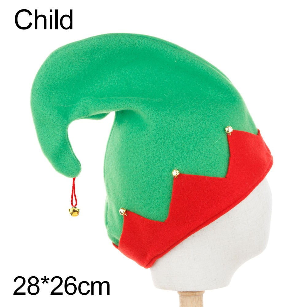 Red Green Velvet Christmas Hats for Adults and Children with Bells for ...
