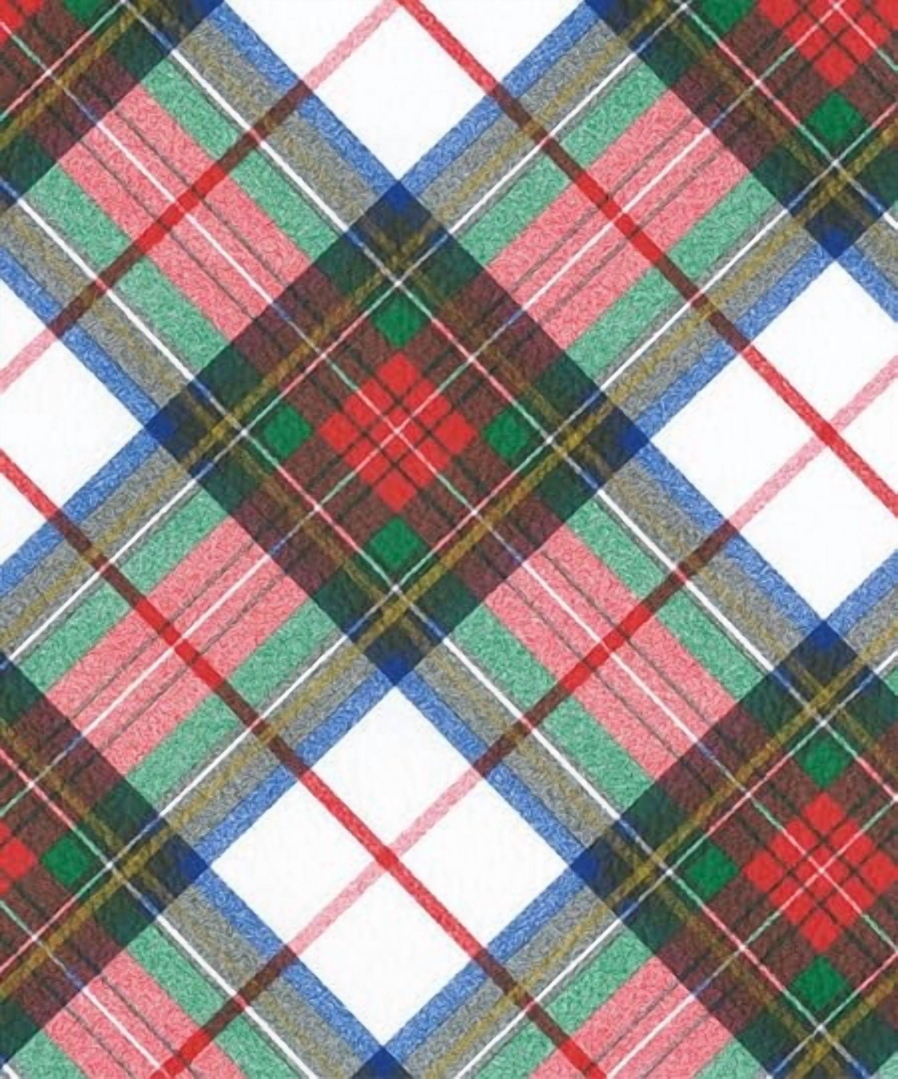 Red, Green, Yellow, Blue & White Plaid Pattern On Edible Image ...