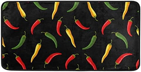 Red Green Yellow Chili Pepper Kitchen Floor Mat Non Slip Kitchen Rugs ...