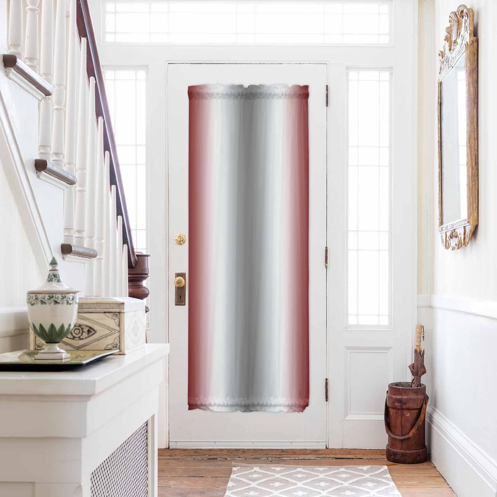 Red Grey Door Curtains for Door Window, French Sidelight Front Back ...