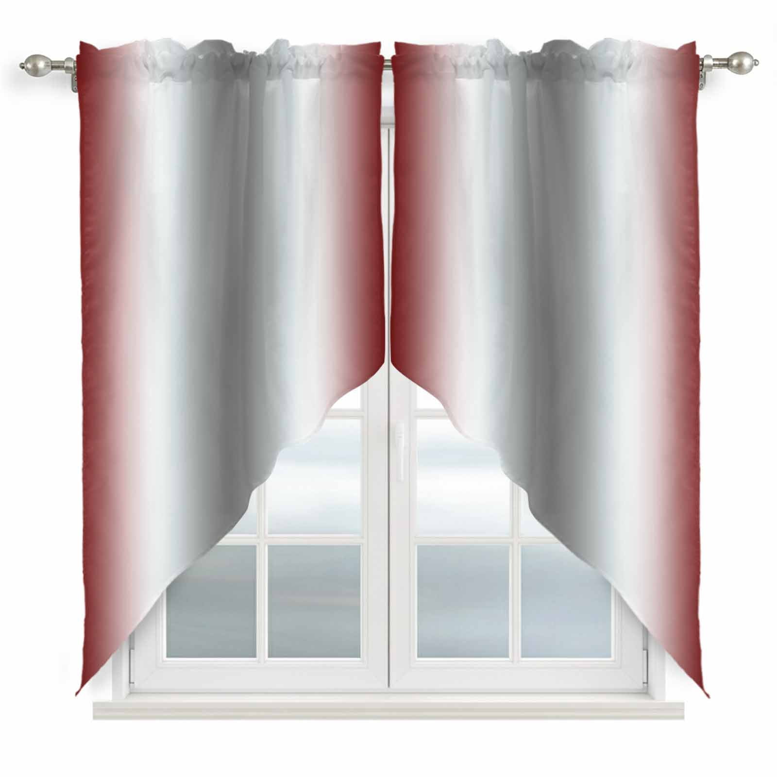 Red Grey Swag Curtains Gray Farmhouse Modern Rustic Swag Valances for ...