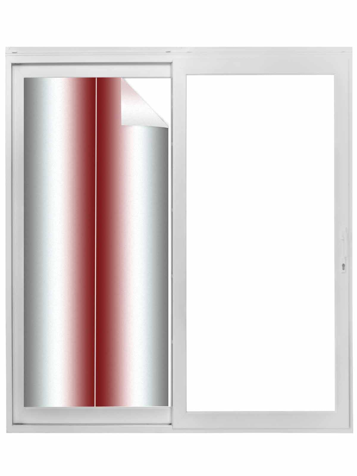 Red Grey White Window Privacy Film, Farmhouse Ombre Color Modern Simple ...