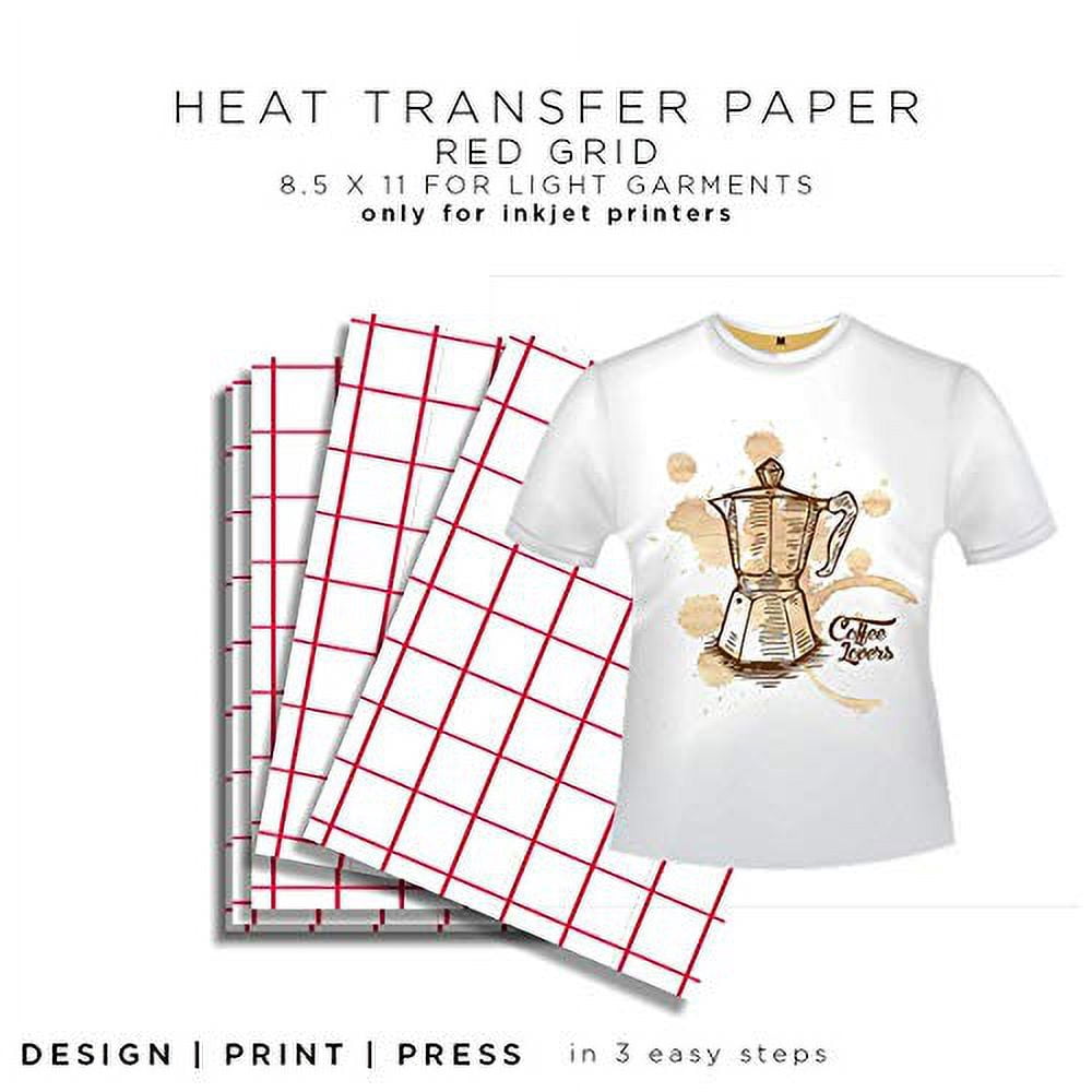 Red Grid Inkjet Heat Transfer Paper - 8.5" x 11" (50 sheets) *NEW ...
