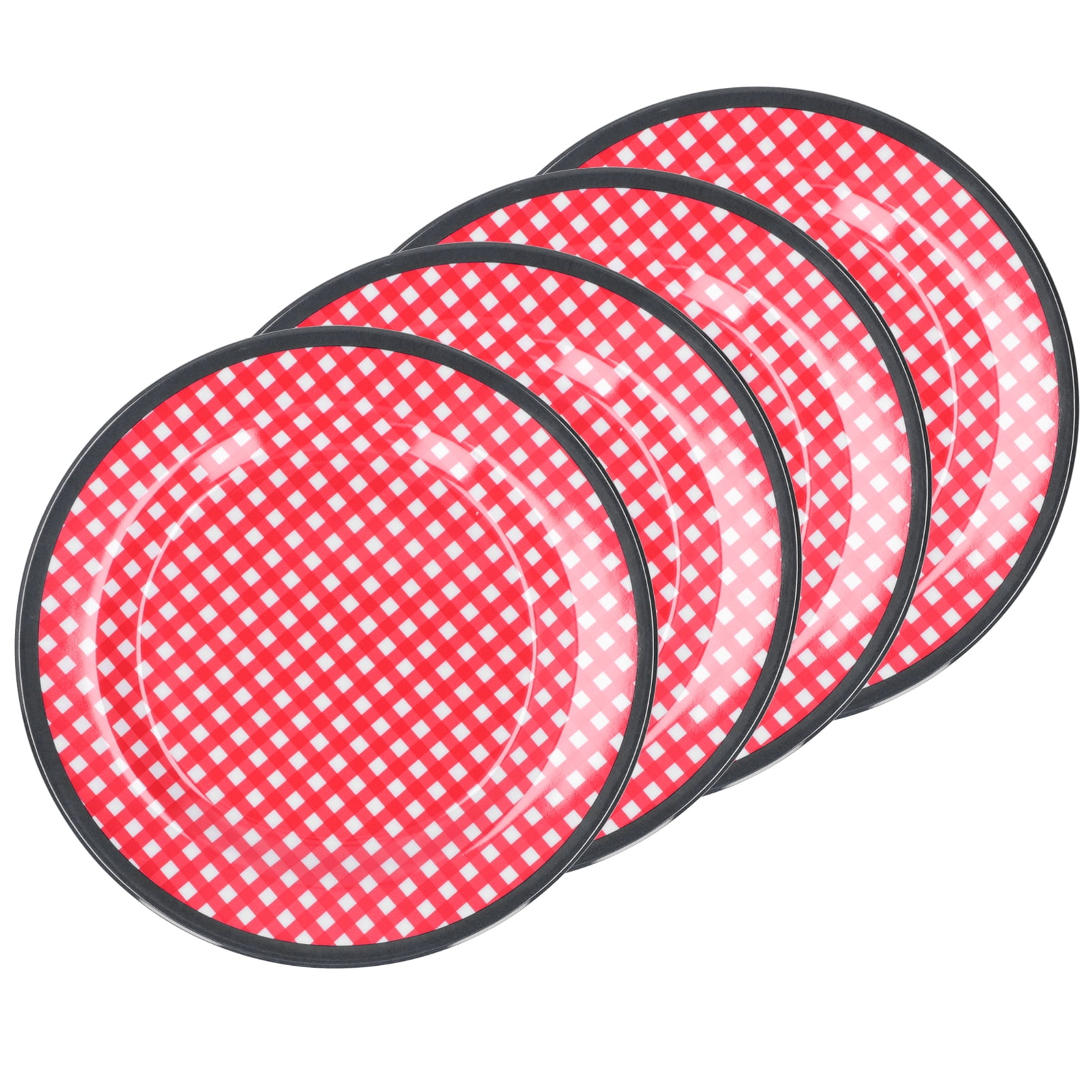 Red Grids Salad Dish Plate Set of 4 for Restaurant Hotel - 9in ...