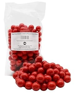 Red Gumballs 1 Inch 2 Pound Bulk Bag-For Office Events, Birthday ...