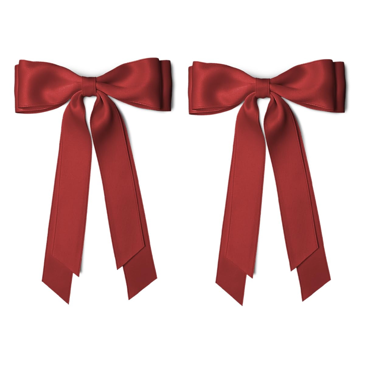 Red Hair Bows for Women Girls Silky Satin Ribbon for Hair Accessories ...