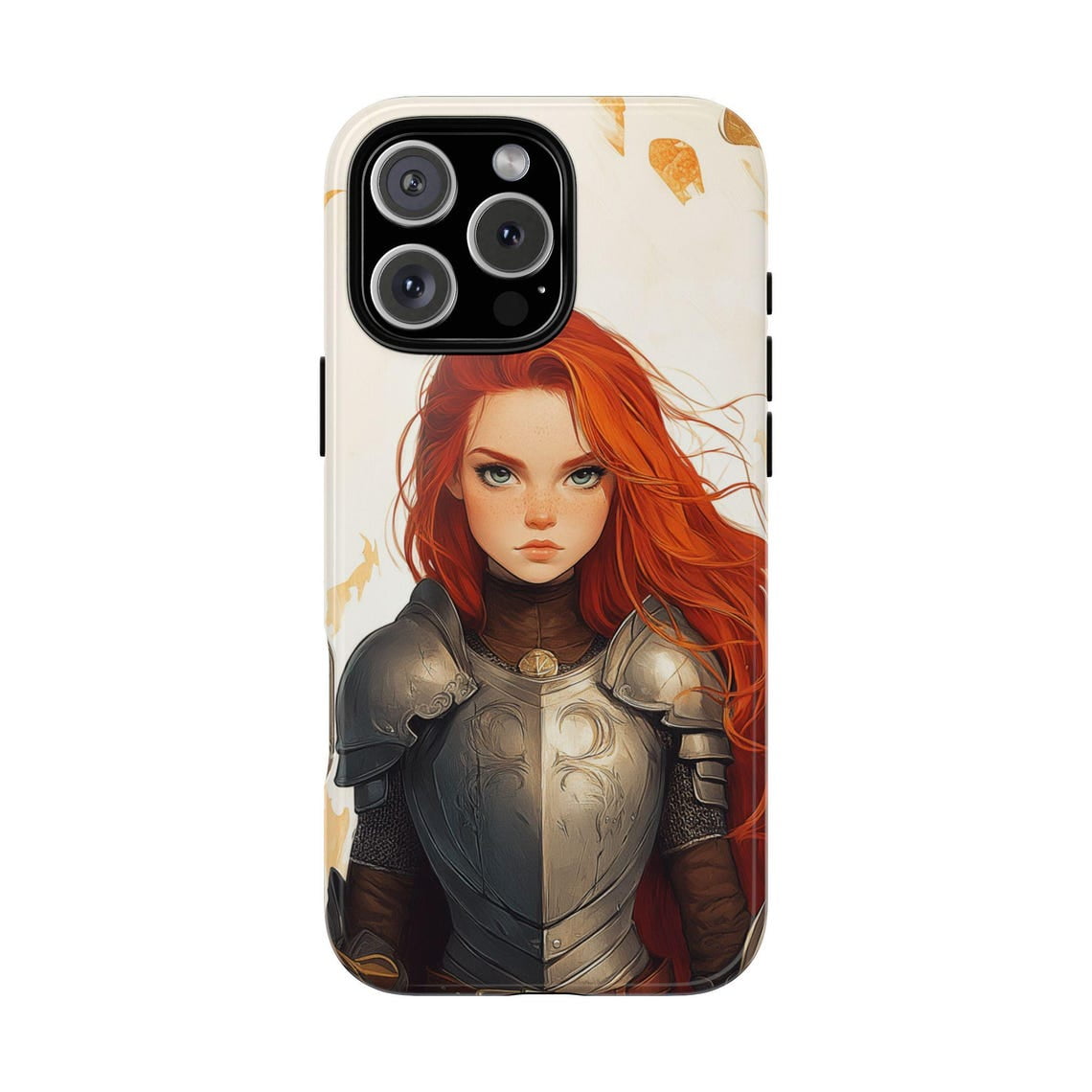 Red Hair Ginger Girl Knight Armor Fantasy Battle Artistic Phone Case ...