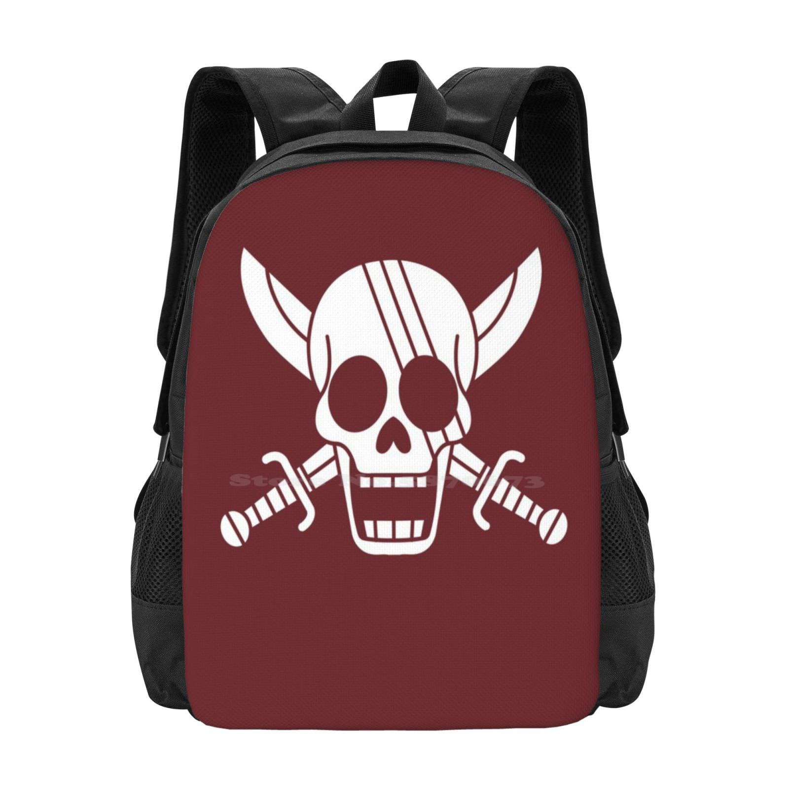 Red Hair Pirates Jolly Roger Fashion Pattern Design Travel Laptop ...