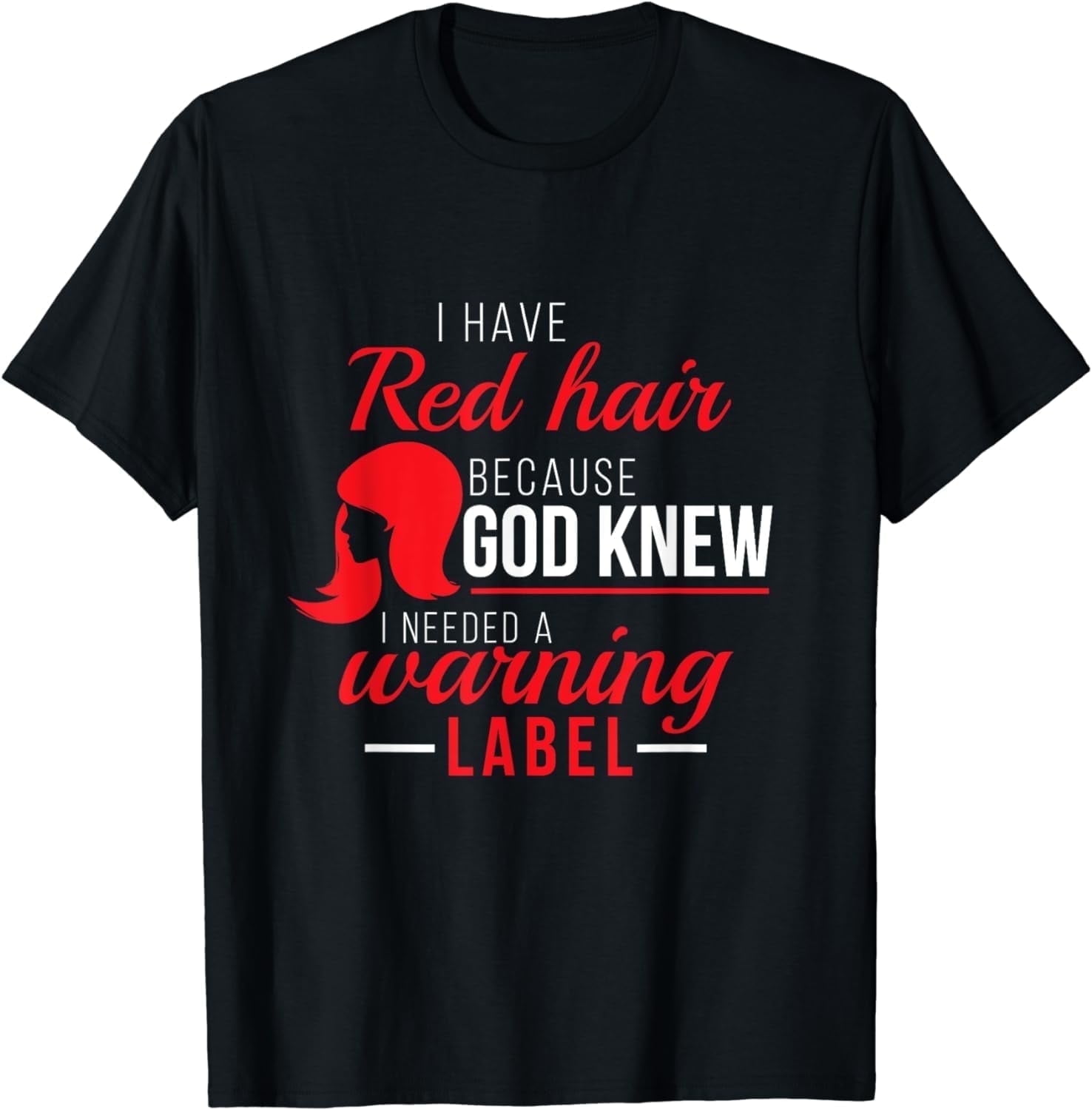 Red Hair Warning Label Redhead Ginger T-Shirt - Walmart.com