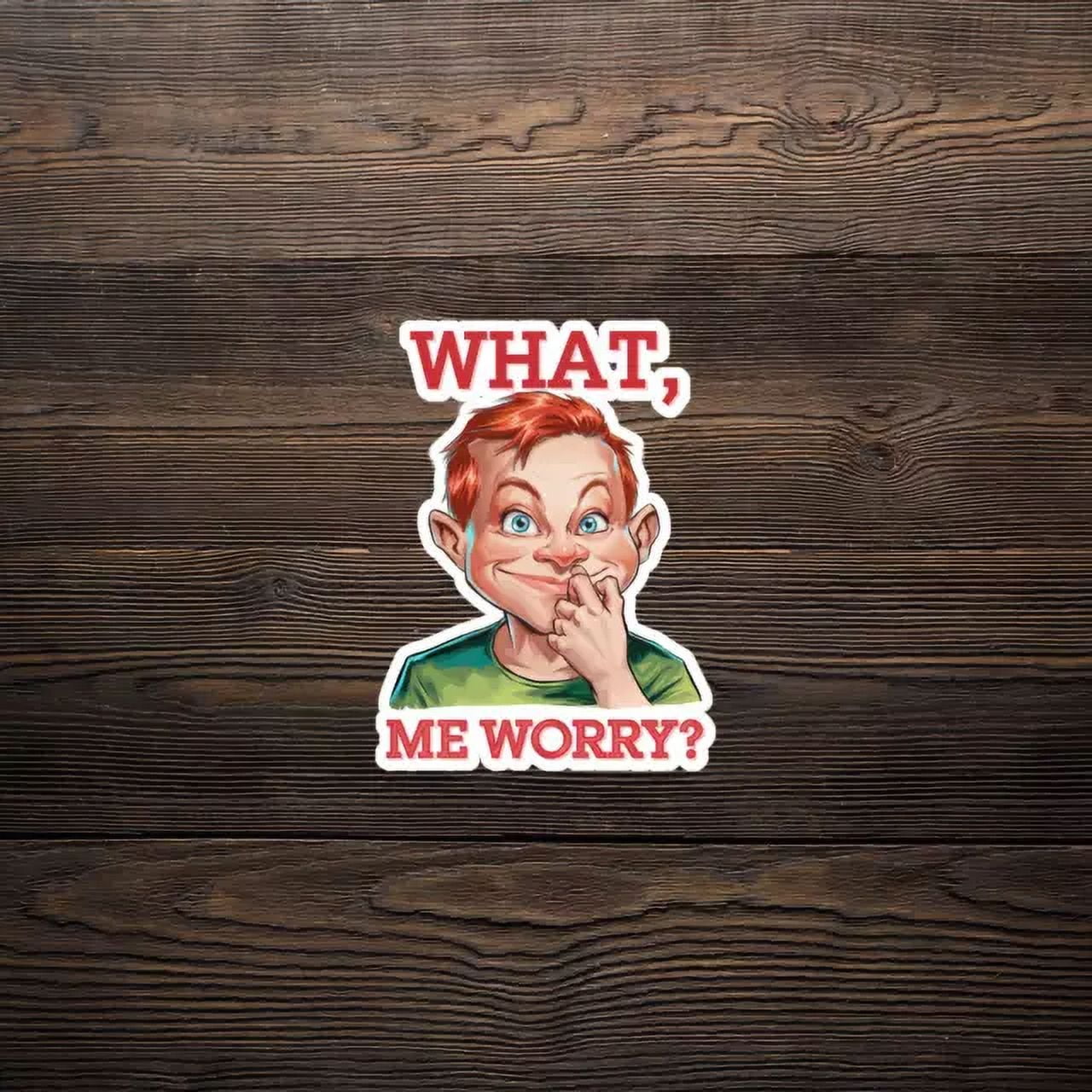 Red-Haired Boy What, Me Worry? Retro Cartoon Stickerphone Decal Water ...
