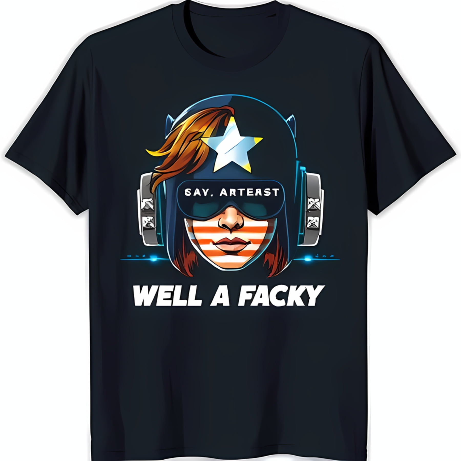 Red Haired Woman in with 'Well a Facky' Graphic Tee - Walmart.com