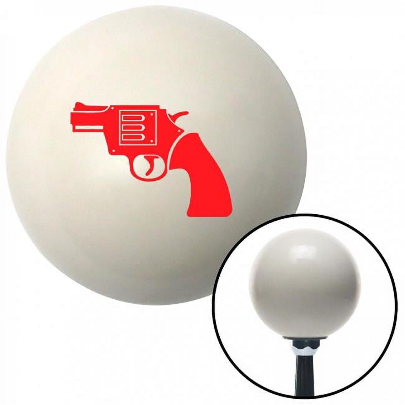 Red Hand Gun Ivory Shift Knob with M16 x 1.5 Insert Shifter Auto Manual ...