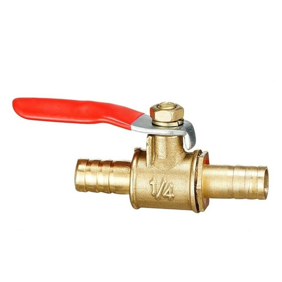 Red Handle Small Ball Valve 6mm 8mm 10mm 12mm Hose Barb Inline Brass ...
