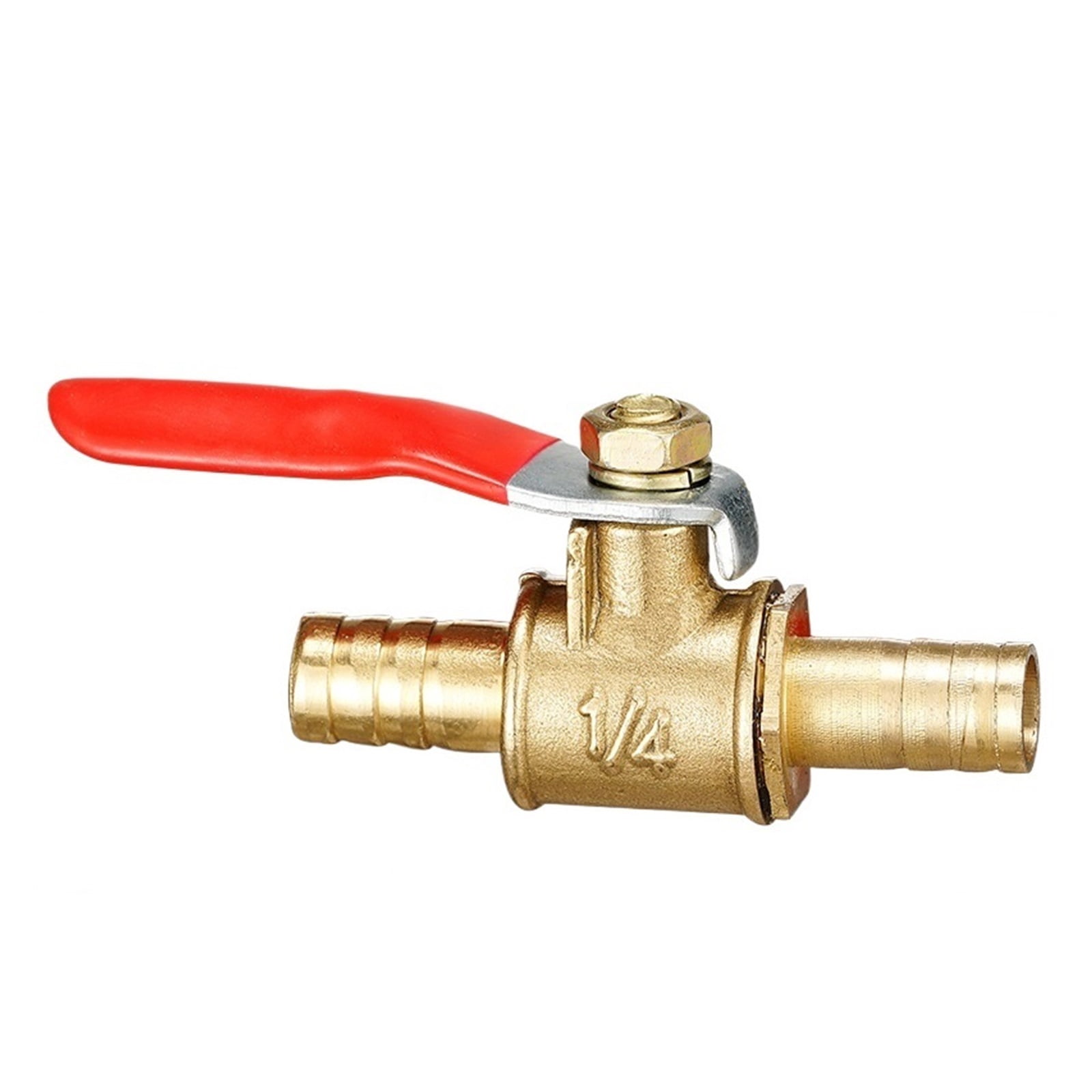 Red Handle Small Ball Valve 6mm 8mm 10mm 12mm Hose Barb Inline Brass ...