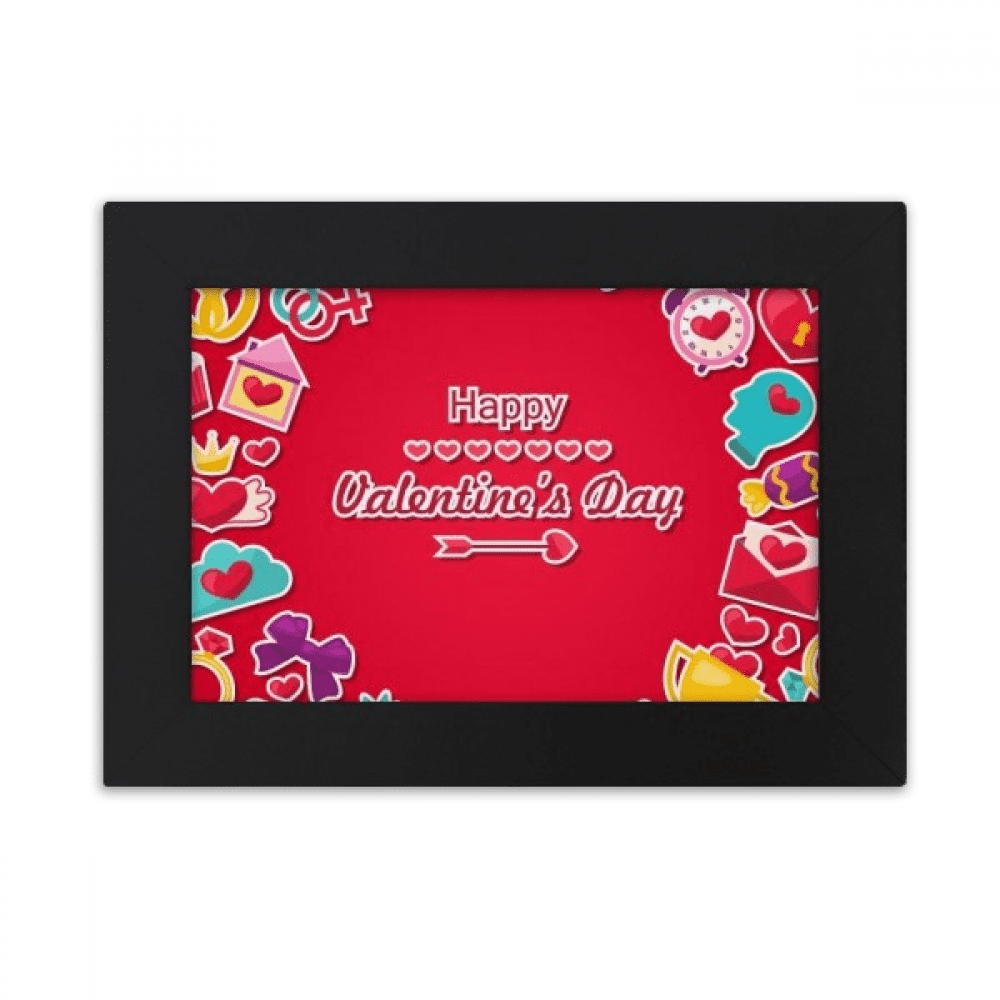 Red Happy Valentine's Day Heart Love Desktop Photo Frame Ornaments ...