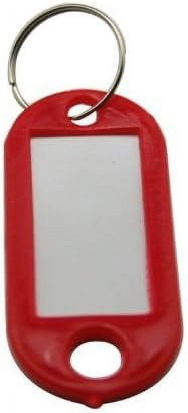 Red Hard Plastic Key Fobs Key Rings Luggage ID Tags Labels with Name ...