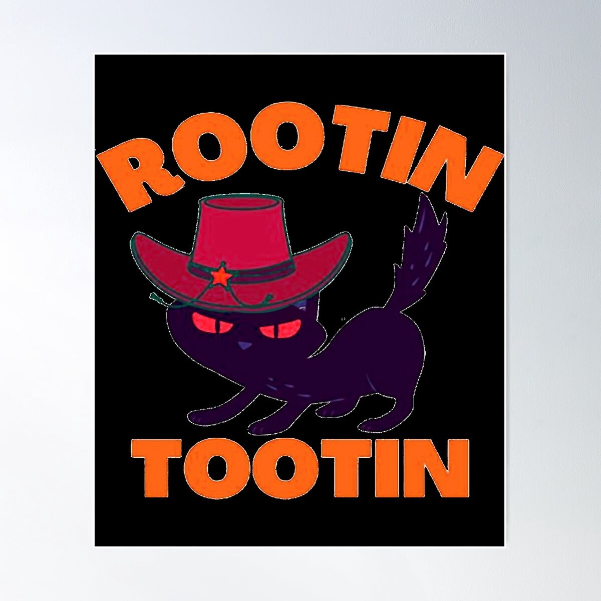 Red Hat Black Cat, Rootin Tootin Possum Cowboy Poster Wall Art, Modern ...