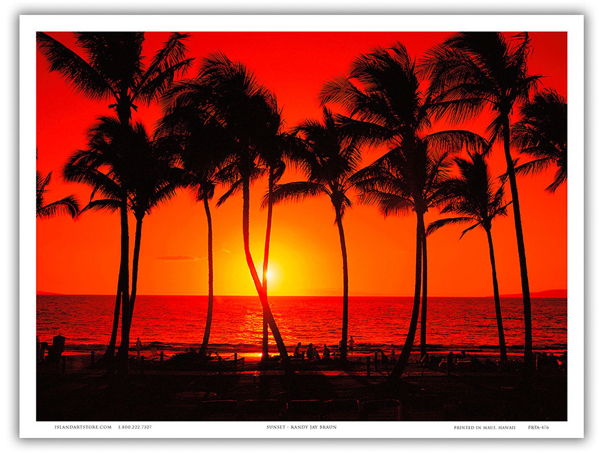 Red Hawaiian Sunset - From an Original Color Photograph by Randy Jay Braun - Master Art Print ...