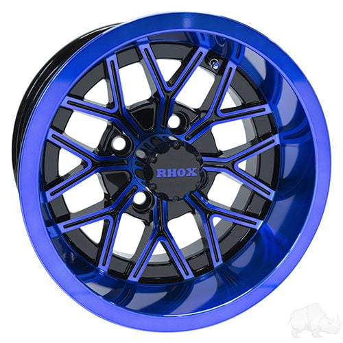 Red Hawk RHOX RX283, Gloss Black with Blue, 12x7 ET-25 - TIR-RX283-BBL ...