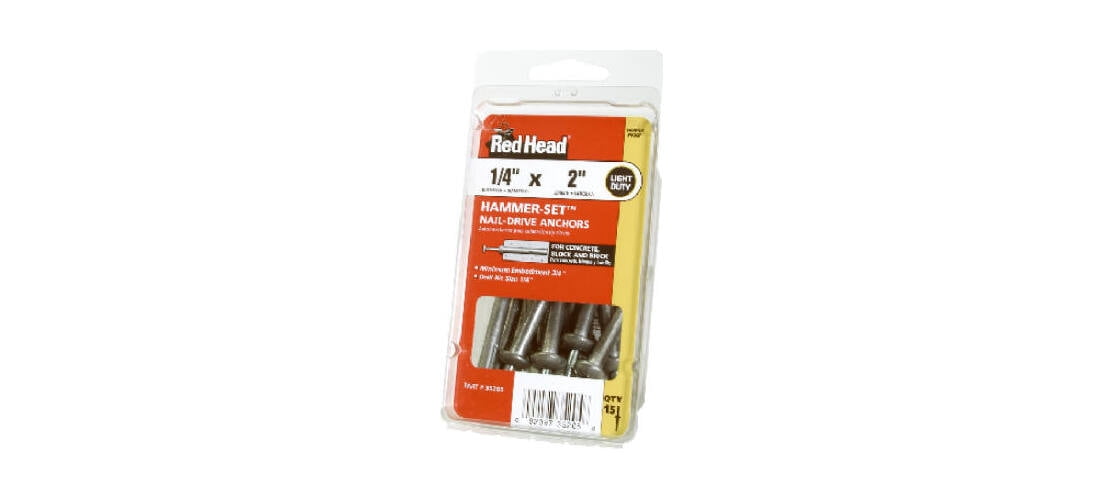 Red Head 35205 1/4 in. x 2 in. Hammer-Set Nail Drive Concrete Anchors ...