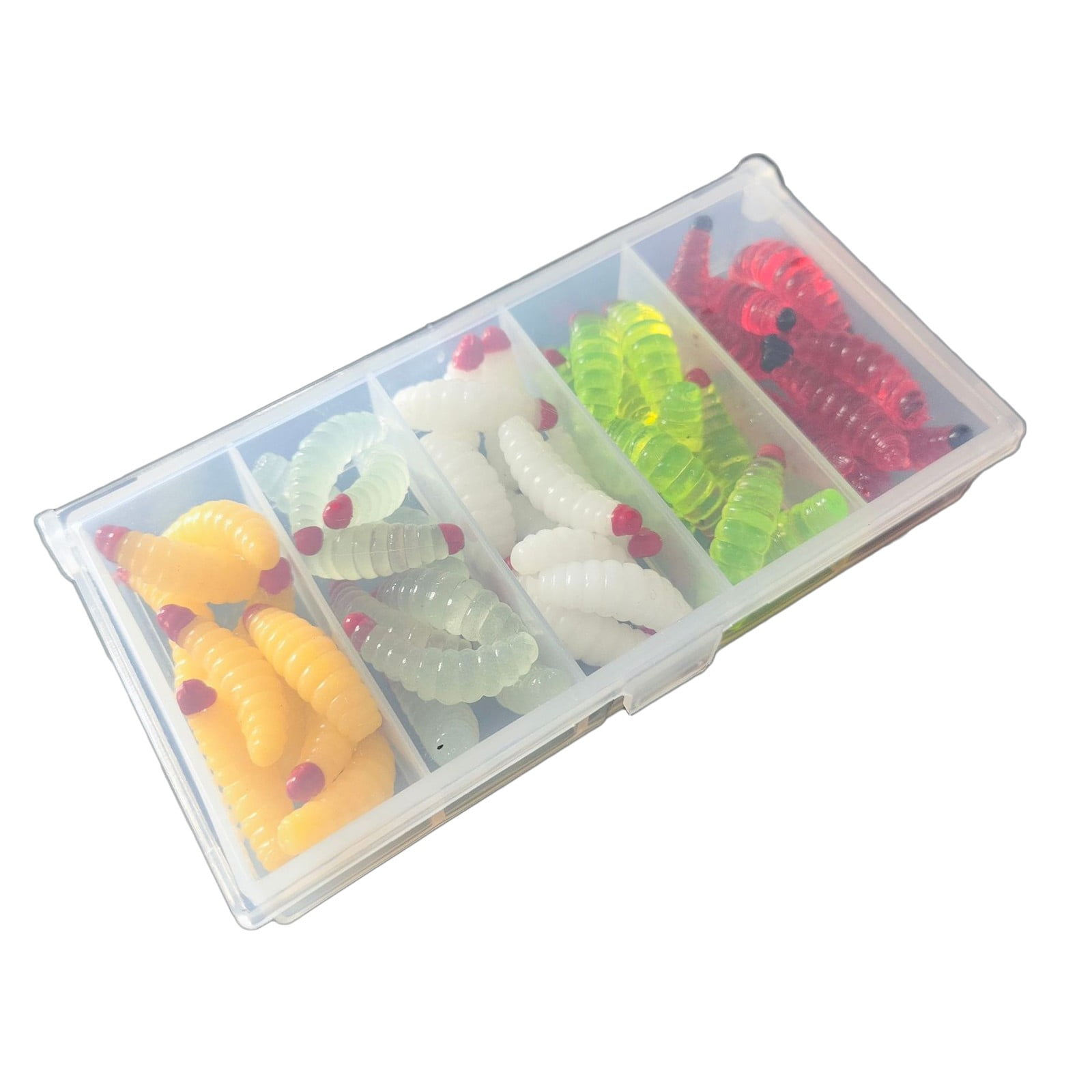 Red Headed Bread Worm Soft Fishing Lures - 100-Piece Box Set ...