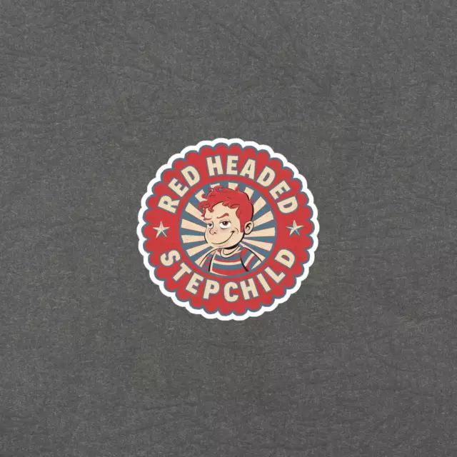 Red Headed Stepchild Retro Badge Sticker Graphic For Redheadsphone ...