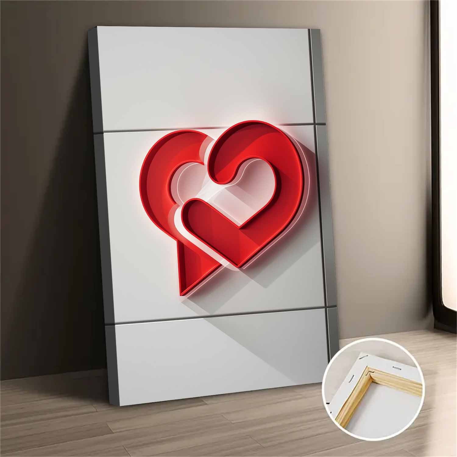 Red Heart Abstract Modern Canvas Wall Art For Bedroom - Walmart.com