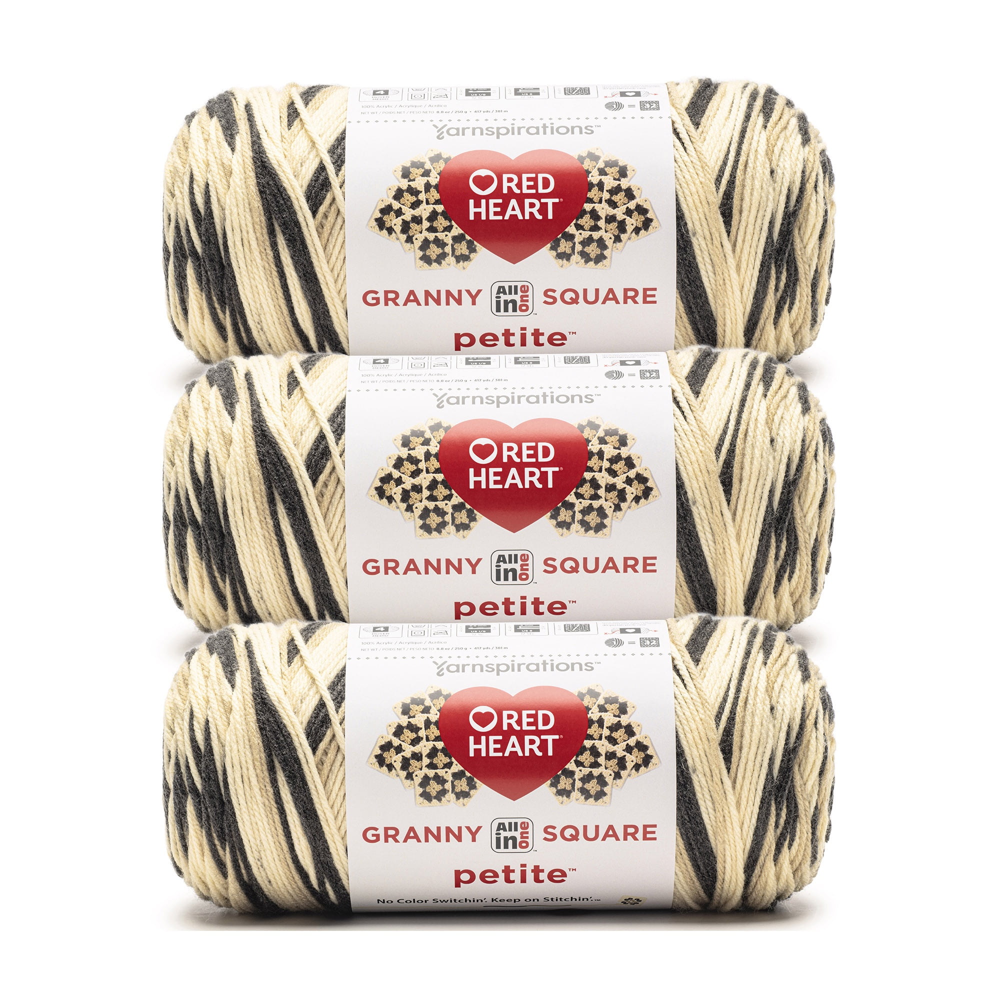 Red Heart® All In One Granny Square Petite™ #4 Worsted (Medium) Acrylic ...