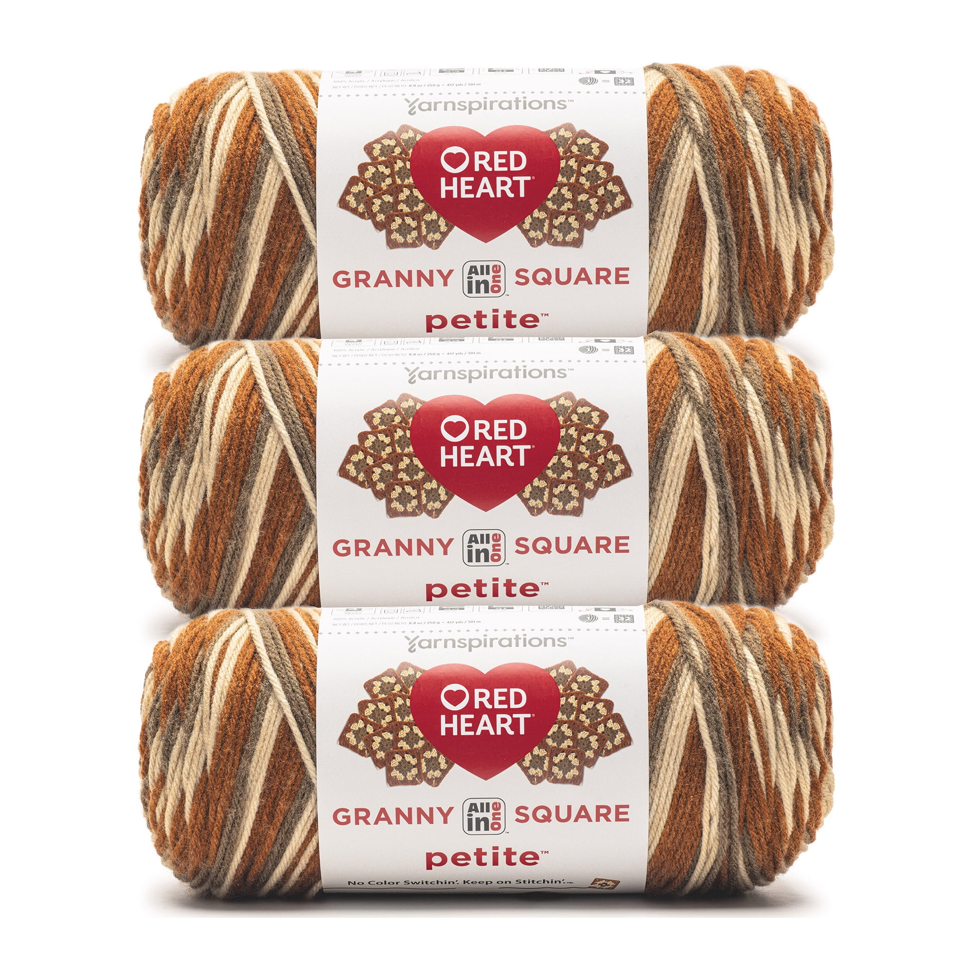 Red Heart® All In One Granny Square Petite™ #4 Worsted (Medium) Acrylic ...
