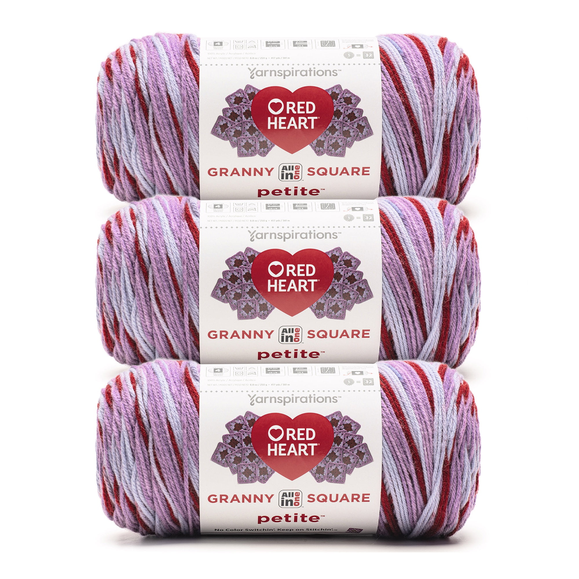 Red Heart® All In One Granny Square Petite™ #4 Worsted (Medium) Acrylic ...