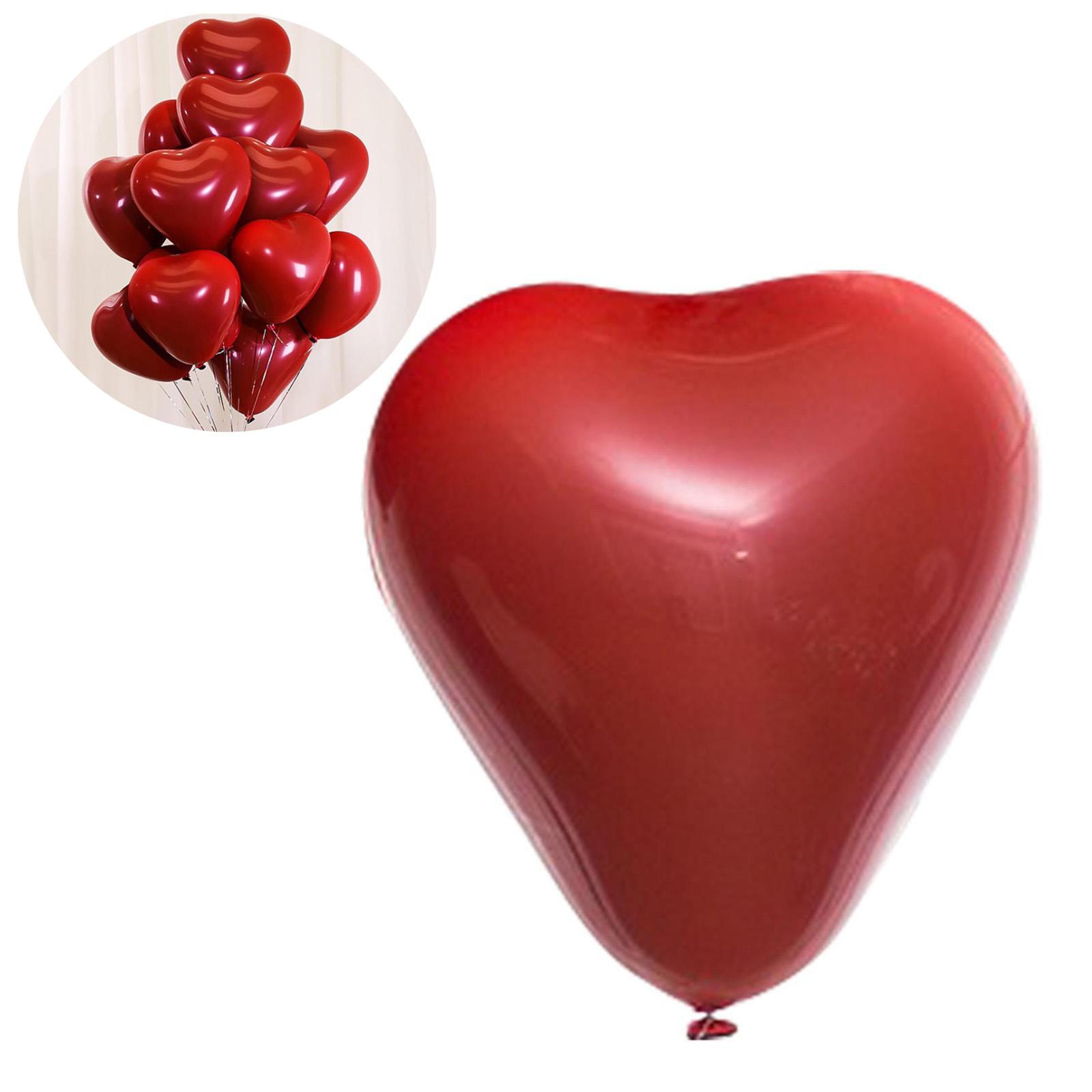 Red Heart Balloons,100pcs 10in Valentine Heart Shaped Balloons,Heart ...