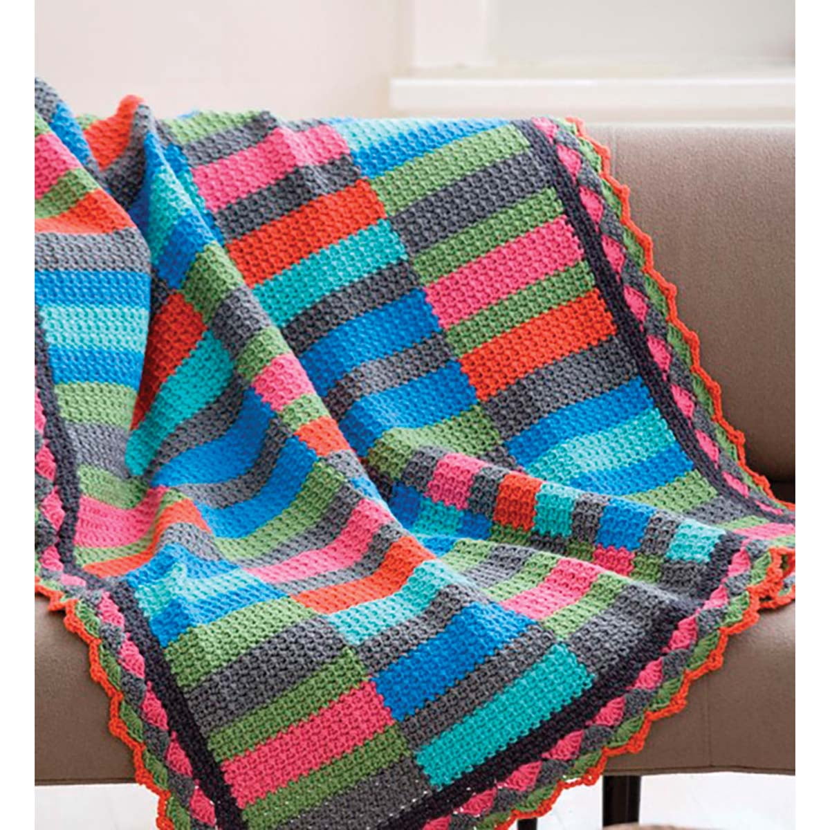 Red Heart® Bars & Strips Throw Crochet Kit - Walmart.com