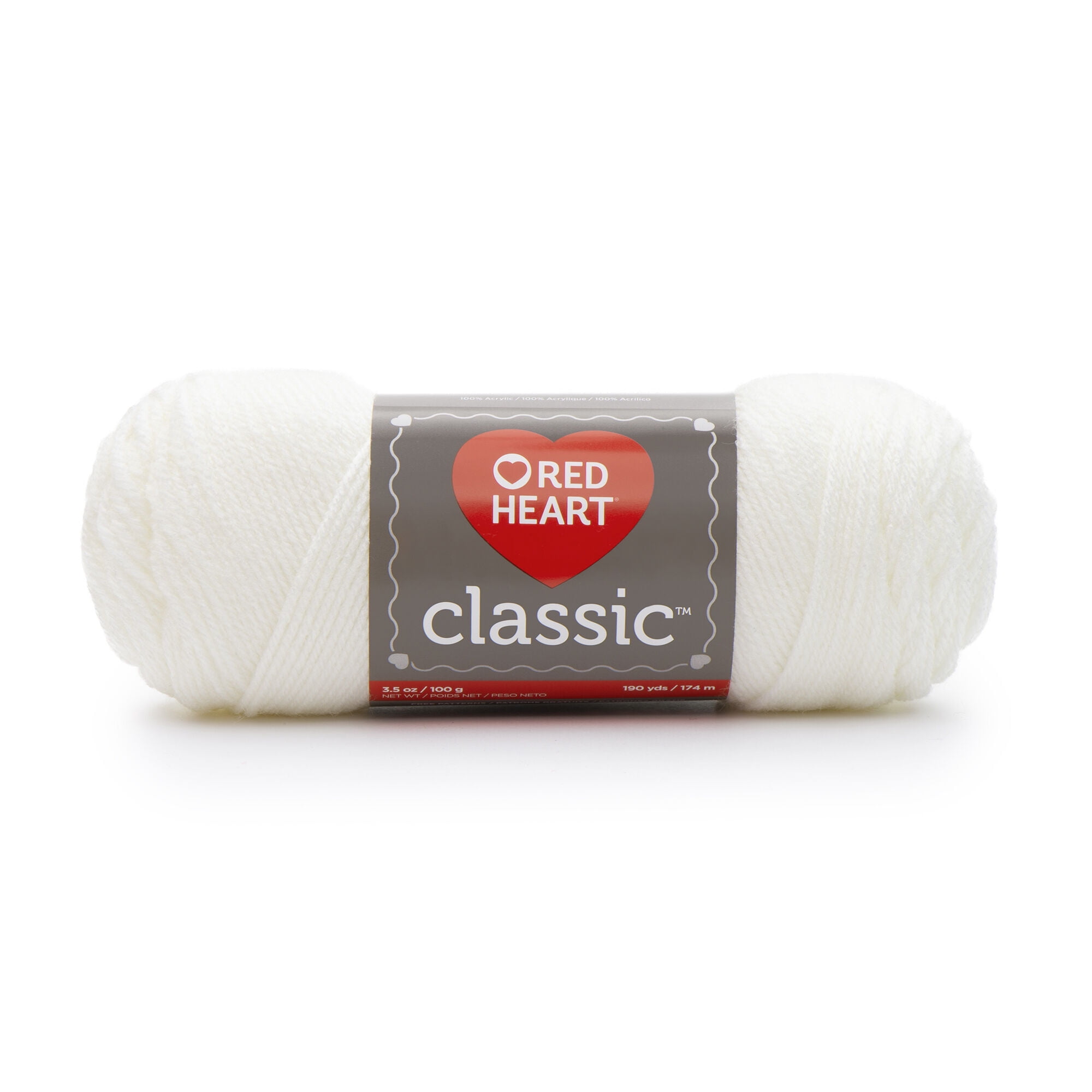 Red Heart Classic Yarn, Off-White, 3.5oz(100g), Medium, Acrylic ...
