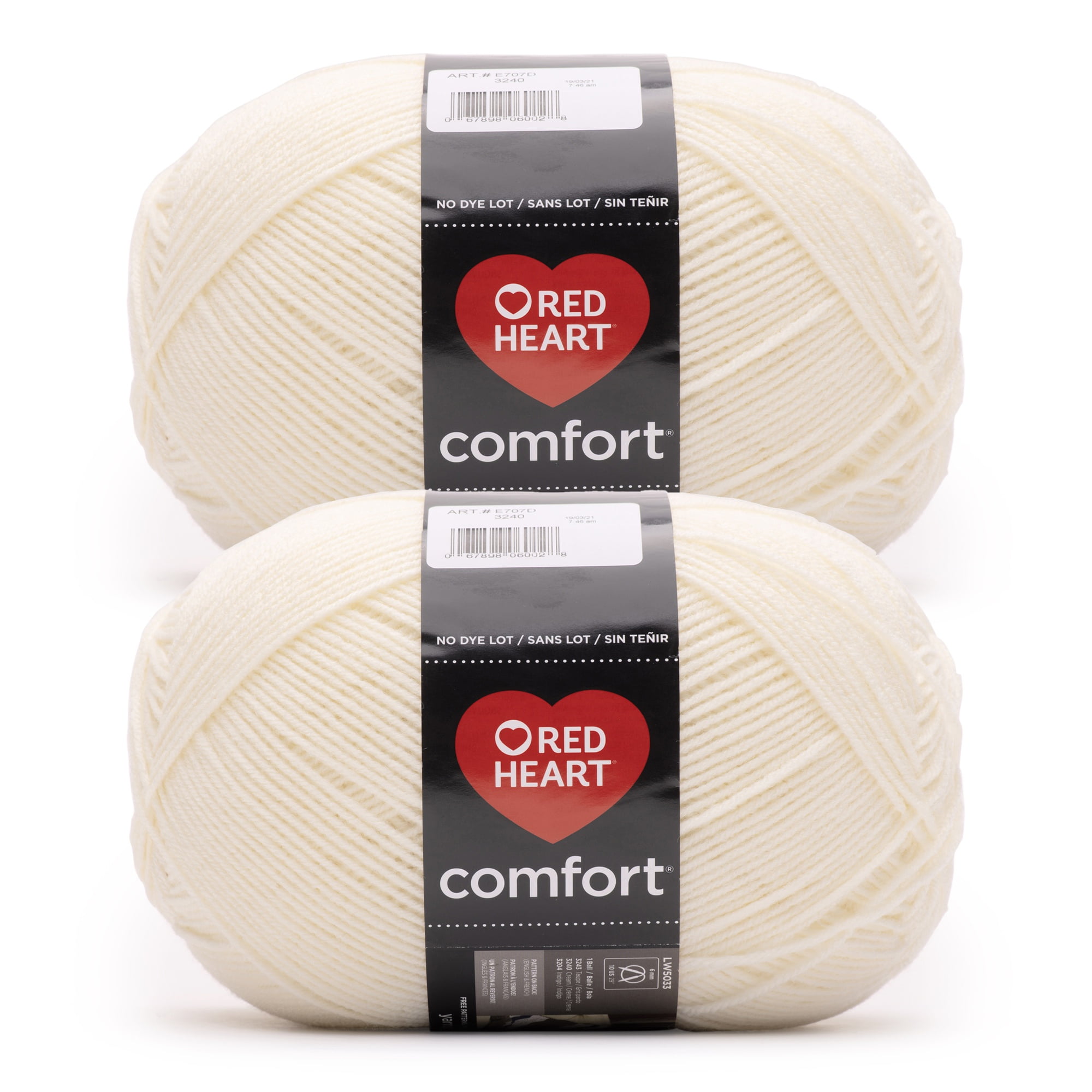 Red Heart® Comfort® #4 Medium Acrylic Yarn, Cream 16oz/454g 867 Yards ...