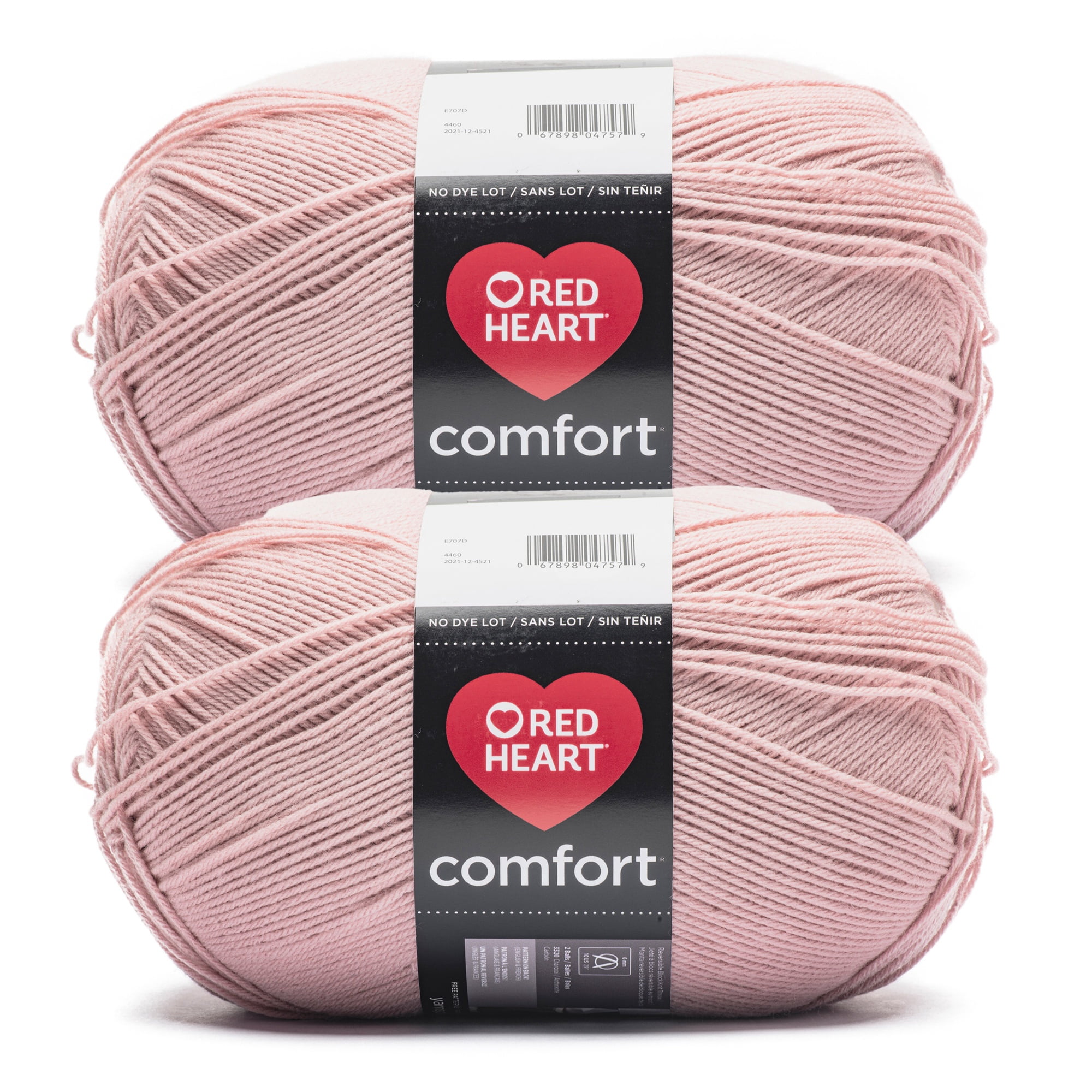 Red Heart® Comfort® #4 Medium Acrylic Yarn, Dusty Pink 16oz/454g 867 Yards (2 Pk) - Walmart.com
